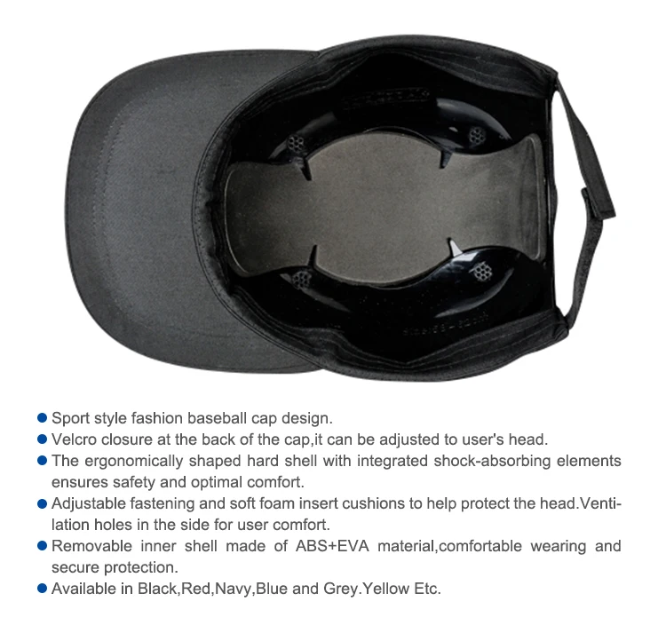 GuardRite Brand CE EN812 ABS Safety Baseball Hard Hat Custom Bump Cap ...