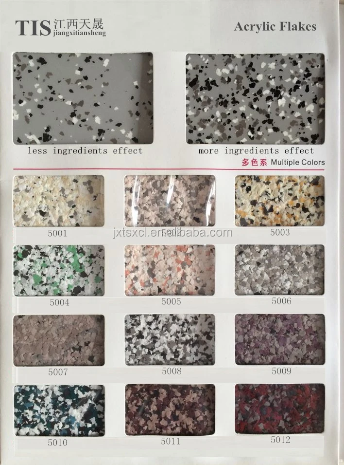 Epoxy Flake Floor Flakes Vinyl Chips for Polyaspartic Coatings