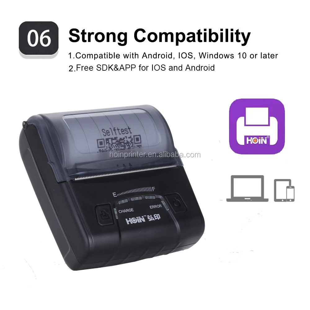 80 Mm Portable Android Thermal Bt Small Ticket Printer For Logistic And ...