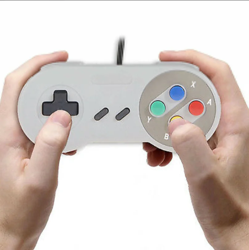 Color Button Retro USB Controller Joysticks Wired Gamepad for SNES PC ...