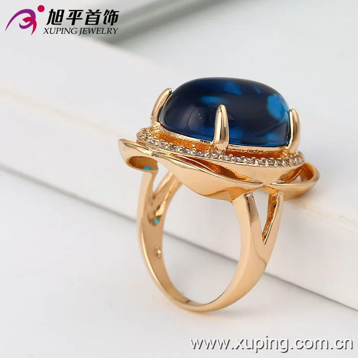 13183 Xuping Big One Stone Ring Designs 18k Gold Single Stone Ring Designs Fashion Ring Jewelry