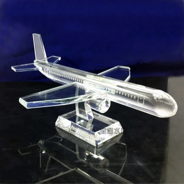 Custom Handmade Clear Crystal Glass 3d Plane Model For Business Gift ...