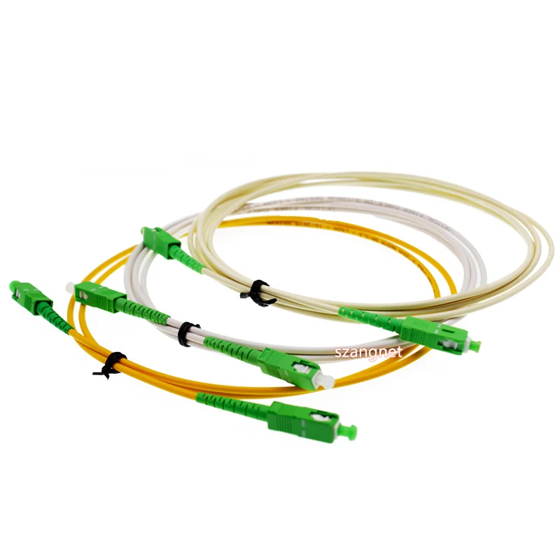 Yellow Ivory White Color Fiber Patch Cord G657A Fiber Optic Patchcord ...