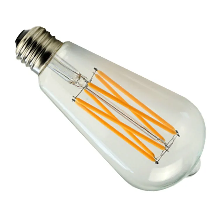 Amber Yellow 2300k Vintage Edison Led Bulb St64 4w 6w 8w Dimmable Lamp ...