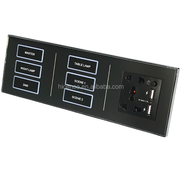 Light switch wall socket connected panel hotel bedside control panel ...