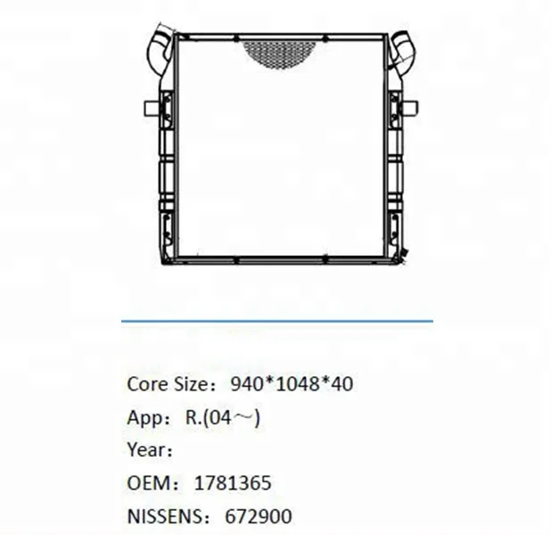 Heavy Duty Truck Aluminum Radiator for SCANIA 672900