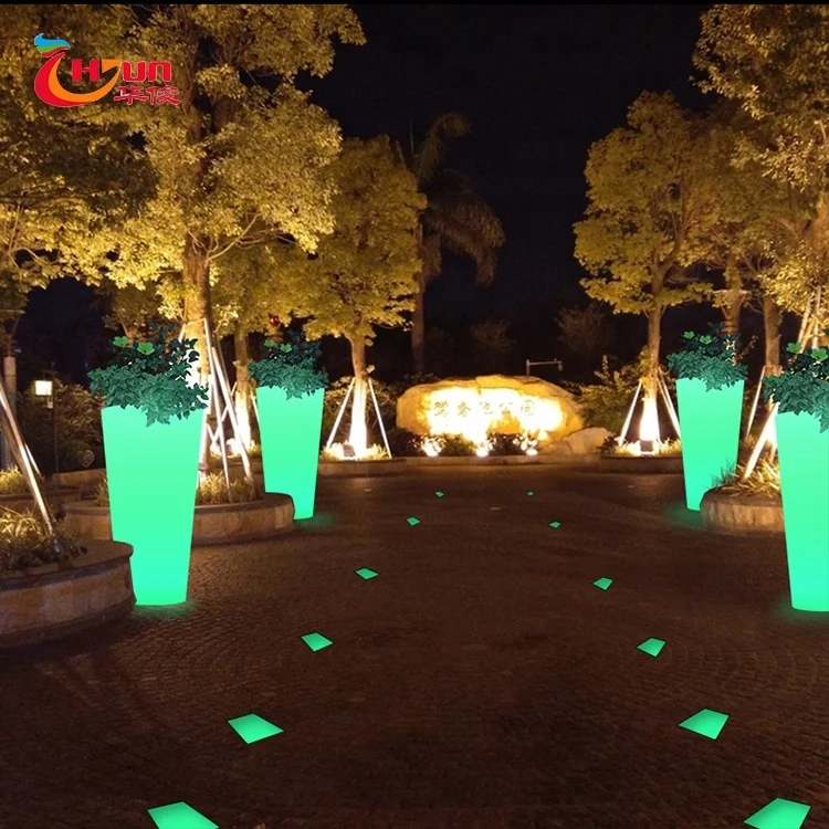 Waterproof Led Illuminated Flower Plant Pots Color Changing Led Garden ...