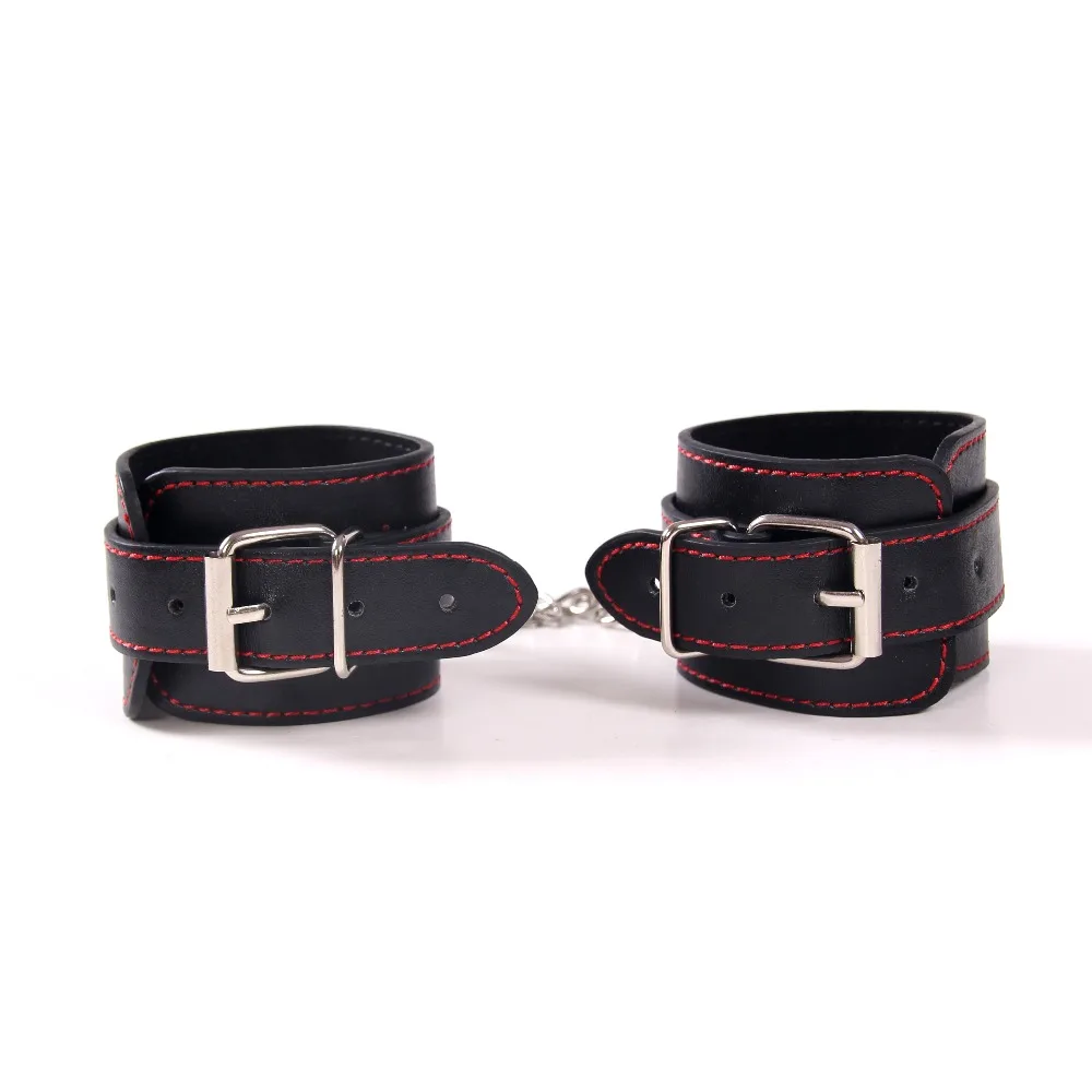 Exotic BDSM Fetish - Bondage Leather Set with Sex Handcuffs