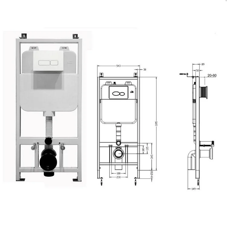 High Quality Dual-flush Bathroom Wc Plastic Water Hidden Toilet tank ...
