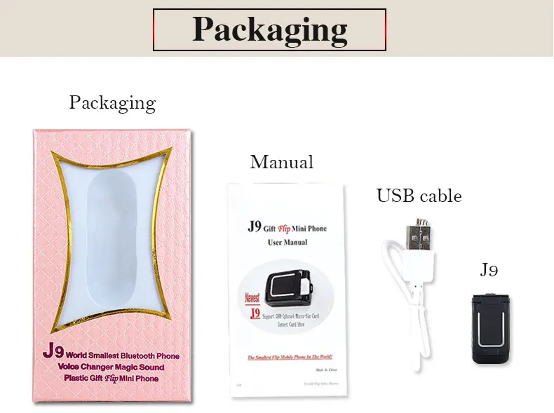 Magic Voice Mini Flip Mobile Phone Long-cz J9 0.66" Smallest Kids ...