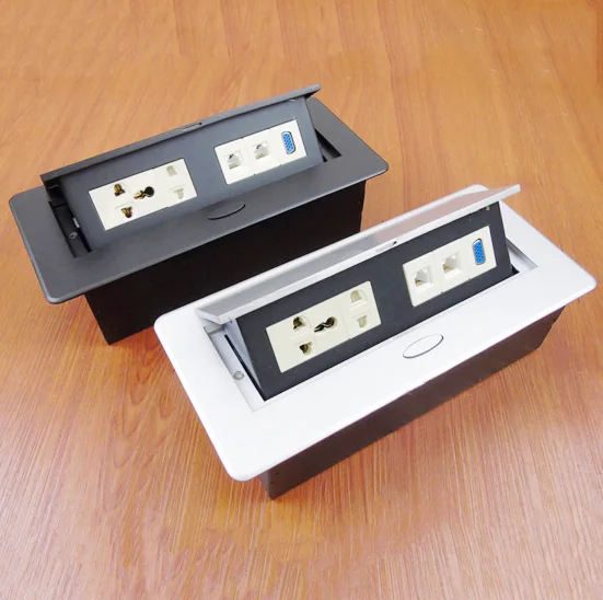 Hidden Office Meeting Desk Table Pop Up Power Sockets For Conference ...