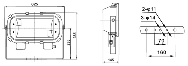 IMPA 791823 791824 Bozhou Marine Boat Double Bulb Floodlight 1000w