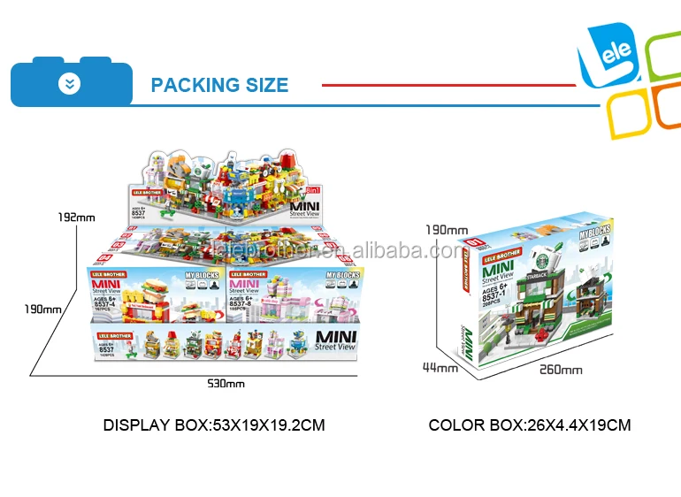 Lele Brother Mini City Street View Building Brick Architecture Model ...