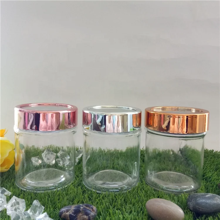 300ml airtight glass storage jars as wholesale window lid jars gold lid ...