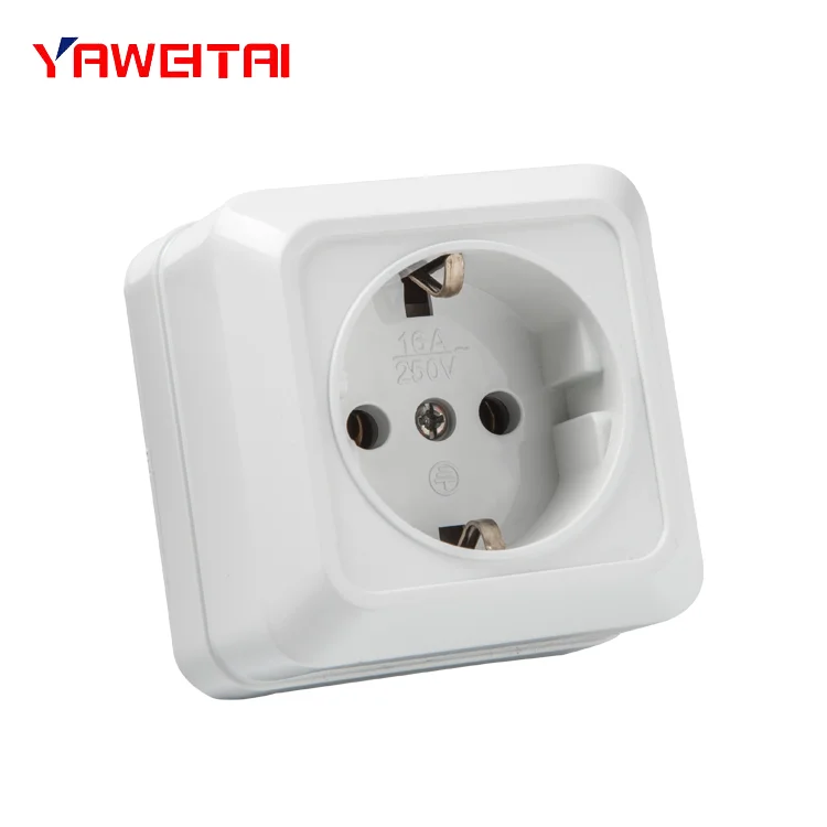 Surface Type Wall Socket European Wall Socket With Grounding - Buy ...