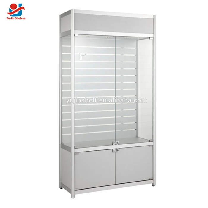 Hot Aluminum Slat Wall Display Rack,Lockable Display Furniture For Cell ...