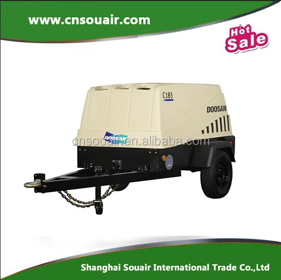 185 CFM 80-125 PSI C185WKU Diesel Doosan Portable Air Compressor ...