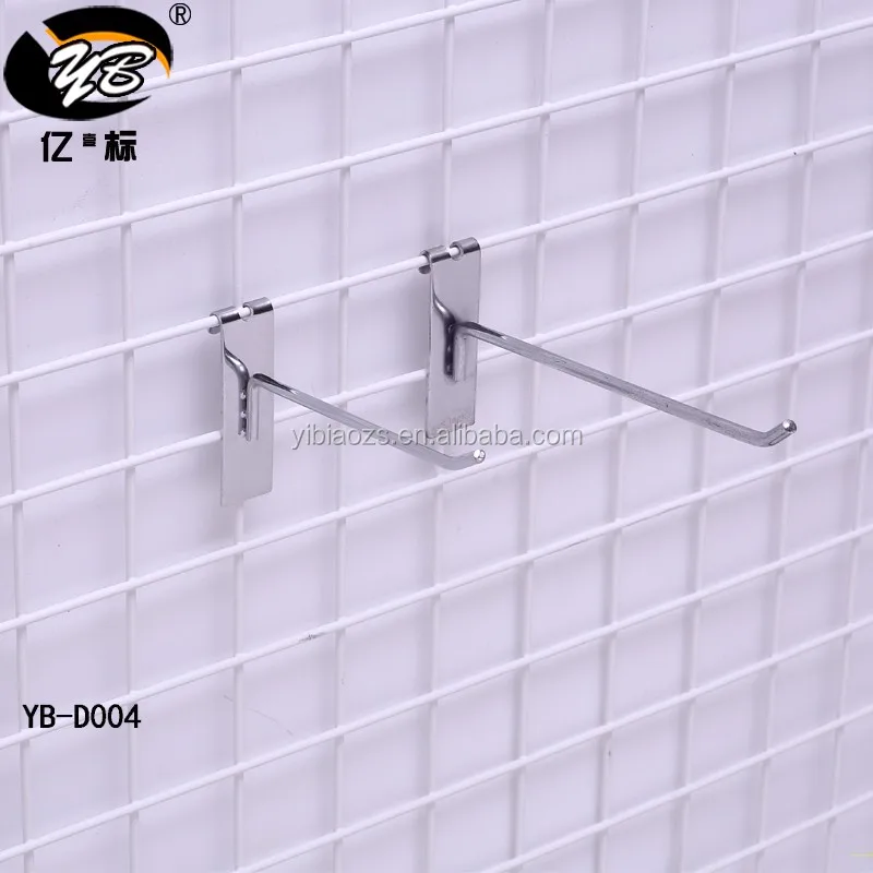 Grid wall hooks Display Mesh Hook chrome plating flat metal hook for mesh| Alibaba.com