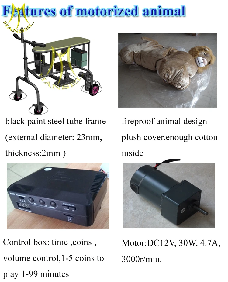 Hansel China Indoor Unicorn Electric Animal Ride Safari Animal Scooters ...