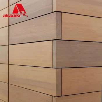 Tirai Panel Dinding Pola Kayu Auminum Komposit Plastik Penutup Dekorasi ...