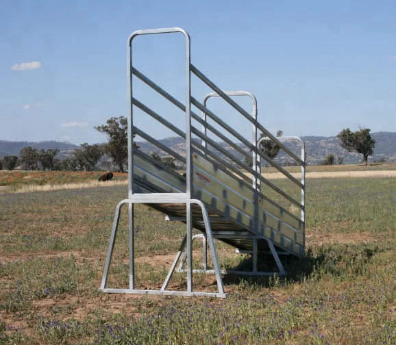 Heavy Duty Height Adjustable Cattle Loading Ramp with Gate Durable ...