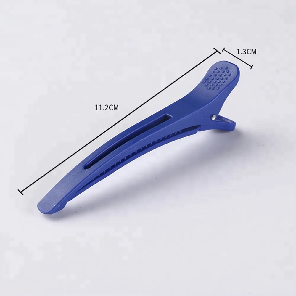 Salon Plastic Duck Bill Hair Clips Professional Non Slip Silicone Band ...