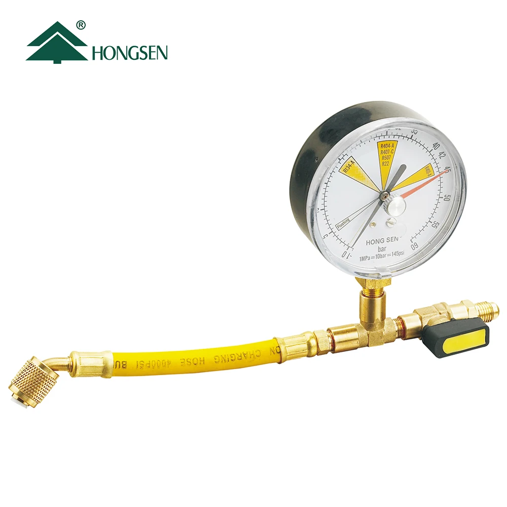 Flex Hose With Valve Pressure Gauge For Nitrogen Testing 1/4 Sae Model ...