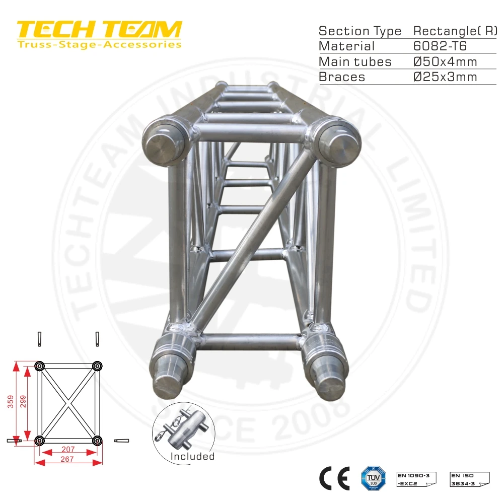 Hot Saled36-R Rectangular Truss Aluminum Tube Truss Round Pipe Truss