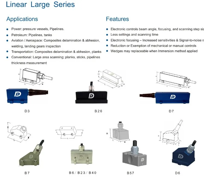 Doppler PAUT Linear Ultrasonic Phased Array Probe for NDT