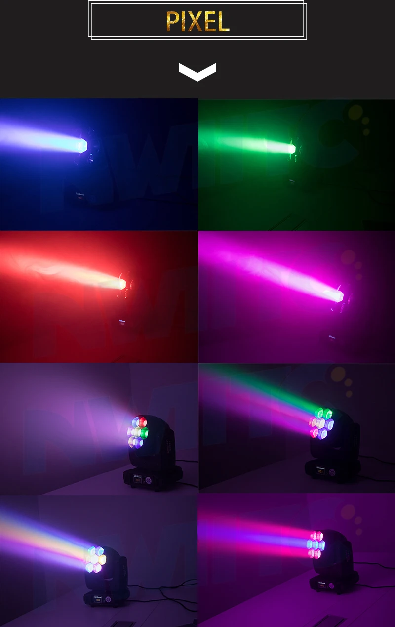 Disco Zoom Pixel Control 7x40w Rgbw 4in1 Led Wash Moving Head Light ...