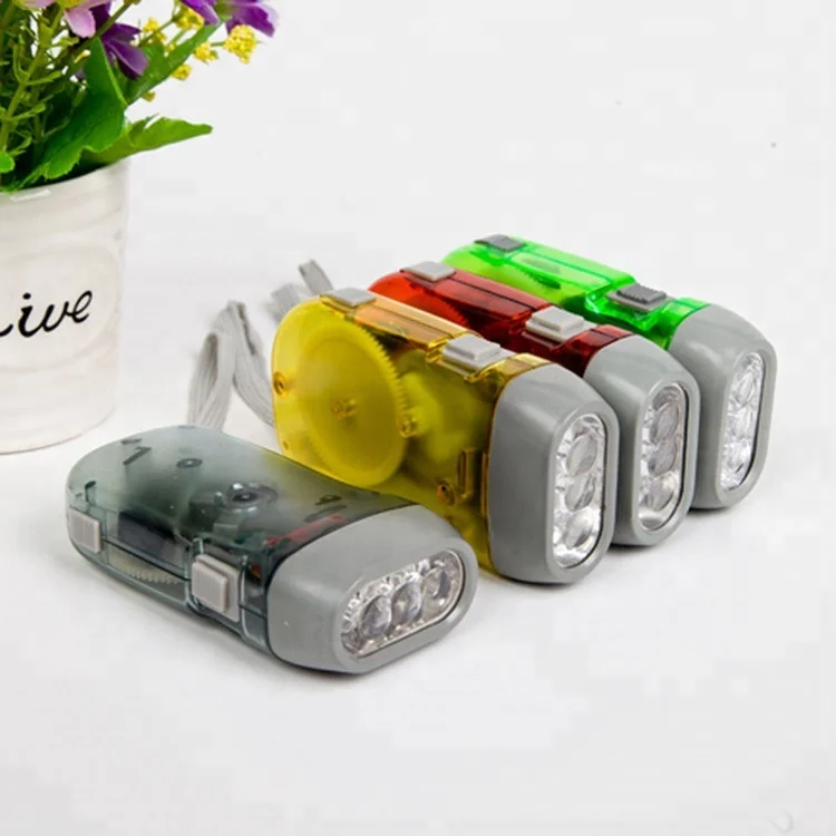Alibaba.com: 3 LED hand-press rechargeable flashlight, wind-up dynamo ...
