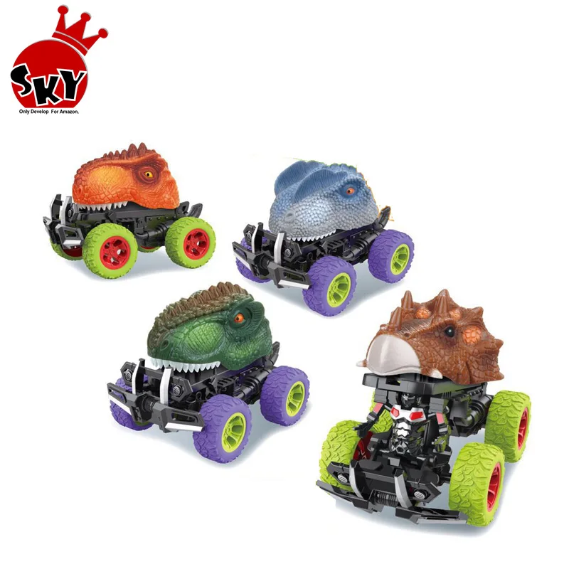 Creative Design Plastic 4 Wheels Mini Off-road Car Inertia Metal Animal ...
