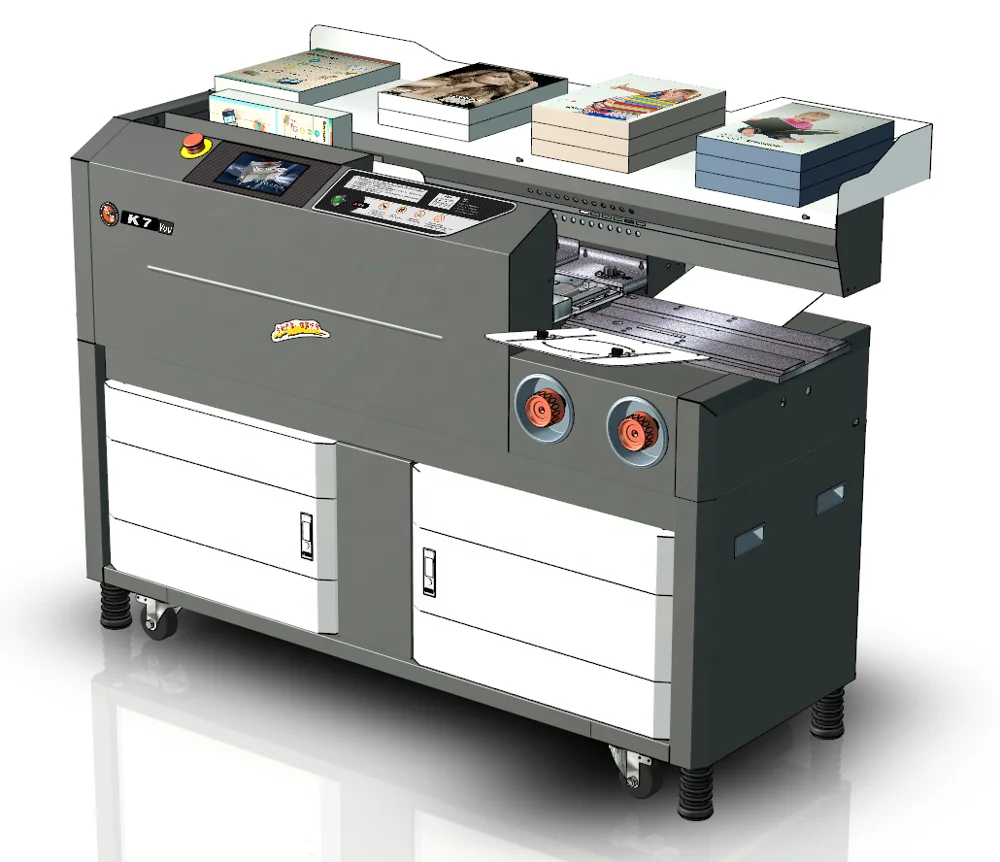 7 inch Touch Screen K7 440mm L A3 A4 600 Paper Sheets Hardcover Block Soft Cover Book Hot Glue ...