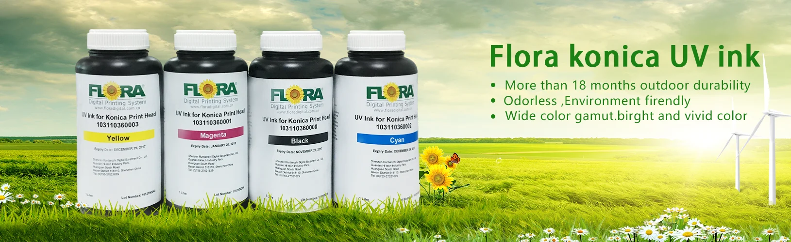 Flora UV Ink for Konica 1024i Printhead - Ricoh Gen5 Compatible
