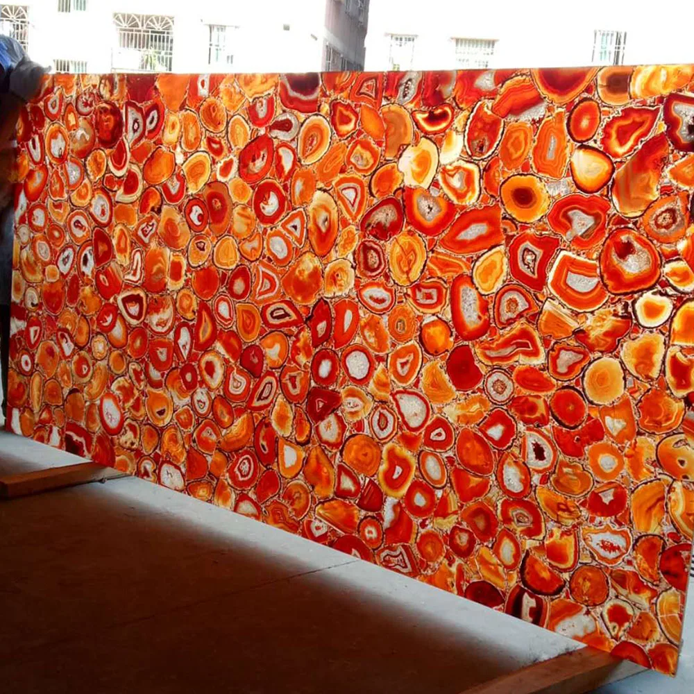 High Quality Natural Shaped Red Agate Stone Gemstone Slabs