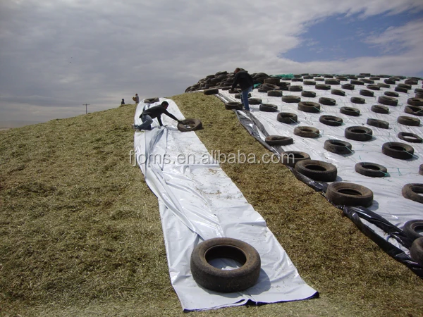 White and Black Uv-Stabilized Agricultural Plastic Silage Cover
