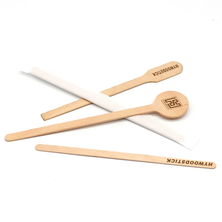 Eco-Friendly Custom Flavored Disposable Wood Coffee Stirrers for Sugar ...