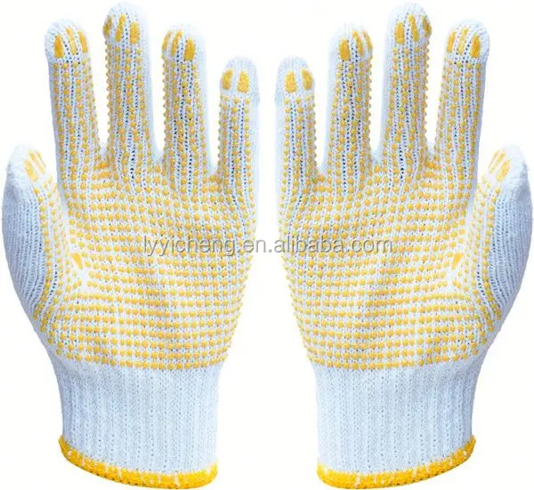 Pvc Diotted Cotton Glove/labour Protection Appliance - Buy Labour ...