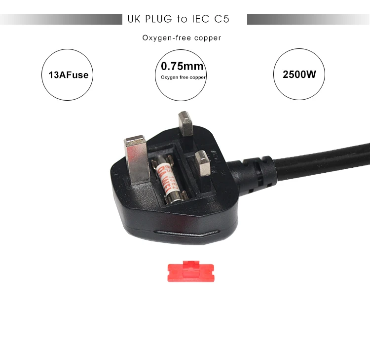 Cable Extension British Standard Fuse Plug 1.5m 5a 250v Angled Plug Iec ...