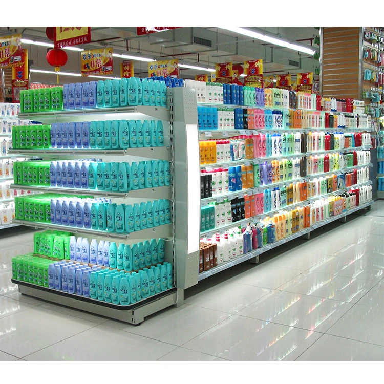 Customized Commodity Display Shelving With Led Light For Shopping Mall ...