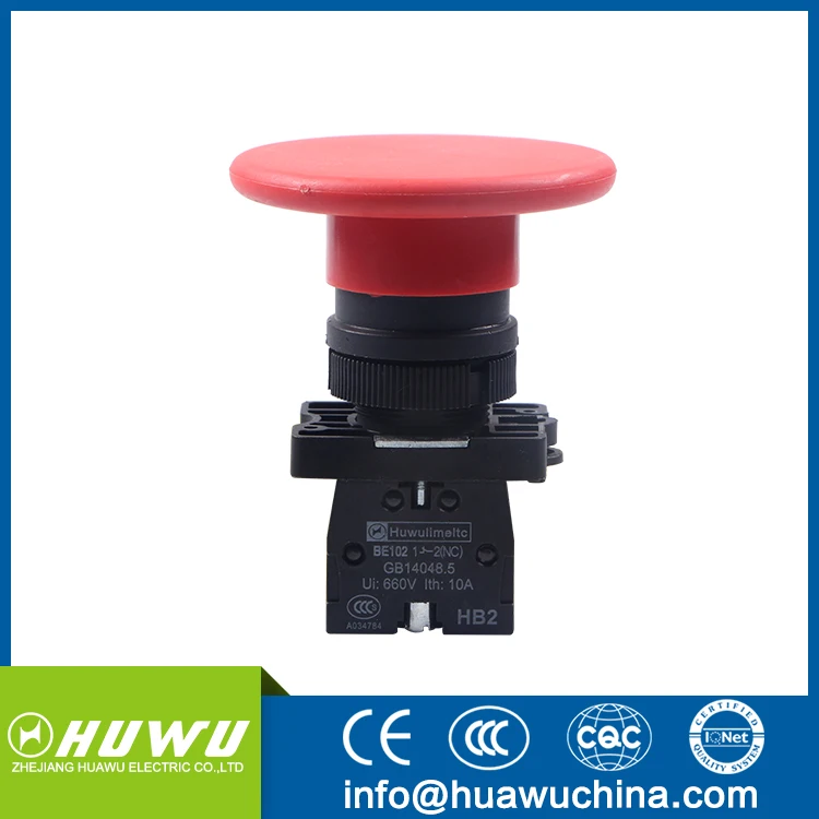 Xb2-er42 60mm Mushroom Head Emergency Stop Push Button 22mm Big Self-locking Round Power Button ...