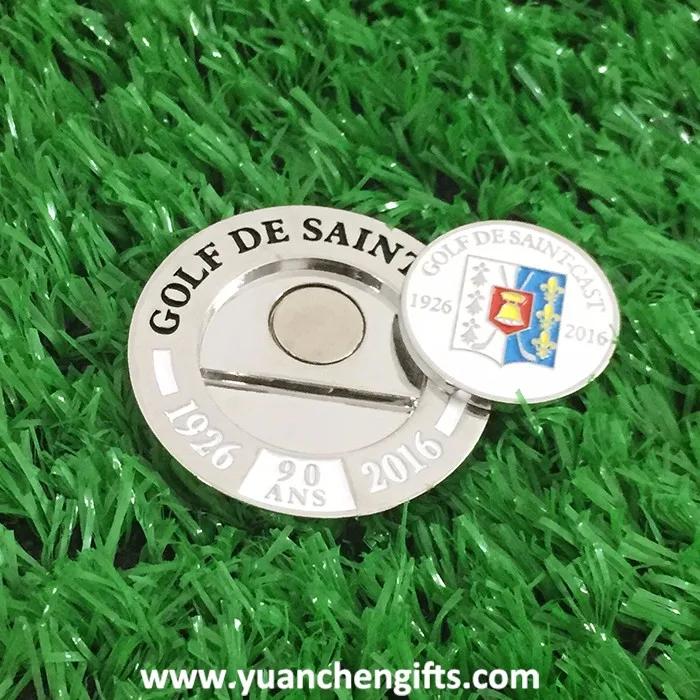 Debossed Full Color Metal Golf Ball Marker Magnets With Custom logo ...