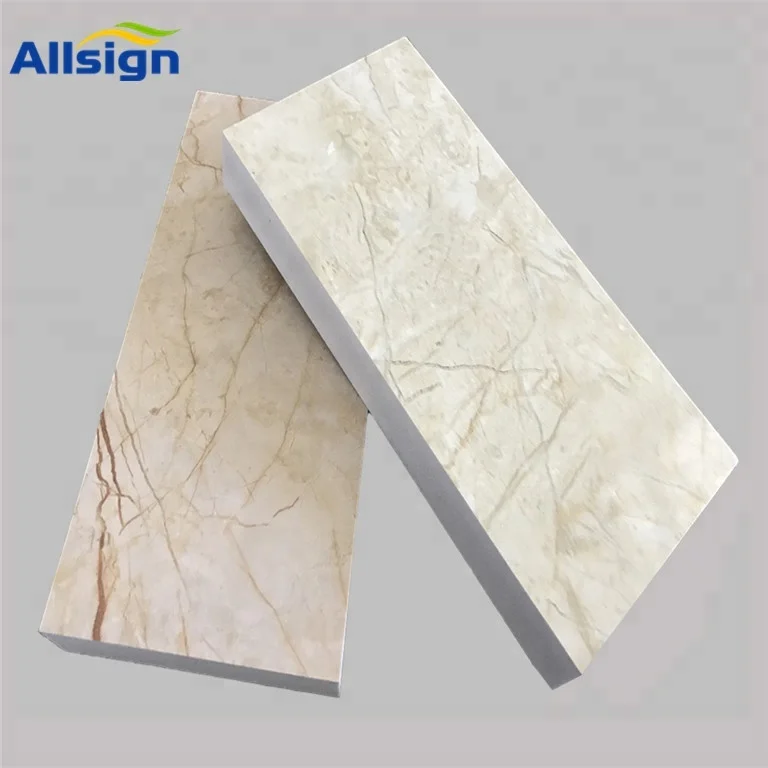 Allsign Factory Popular Laminated Marble Texture Pvc Rigid Celuka Sheet ...