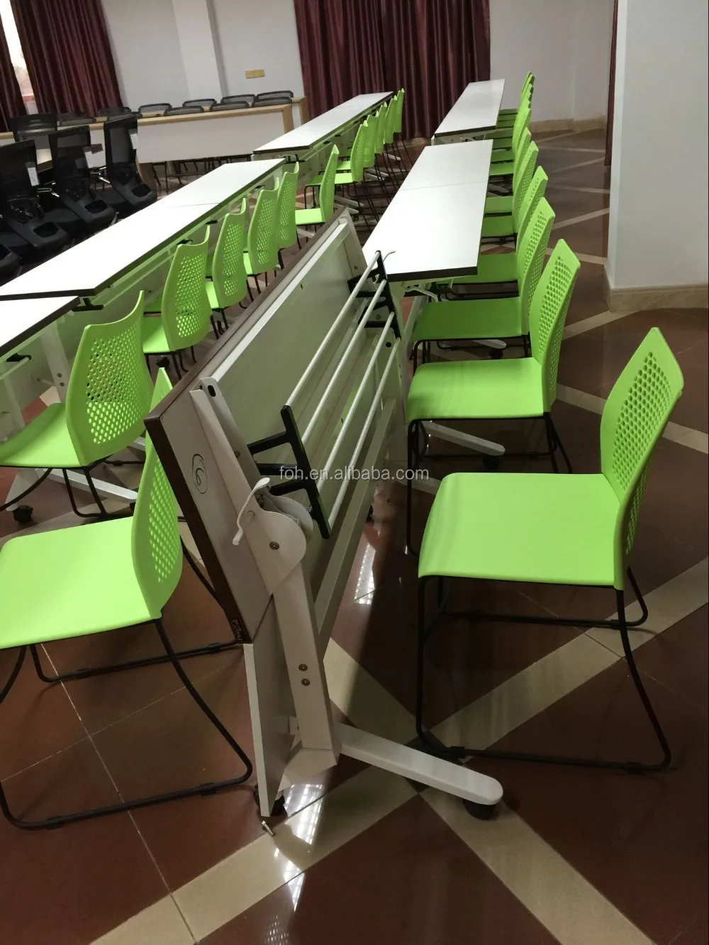 Modern Pure White Training Chairs Folding Conference Room Training Desk ...