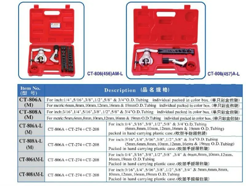Extrusion Flaring Tool + Pipe Cutter + Conical Flaring Tool Combination ...