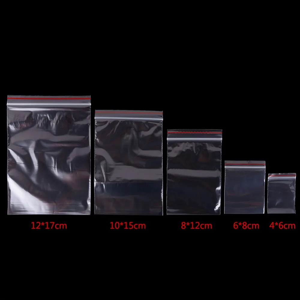 Red Ziplock Bags - Press and Seal Plastic Bags for Food