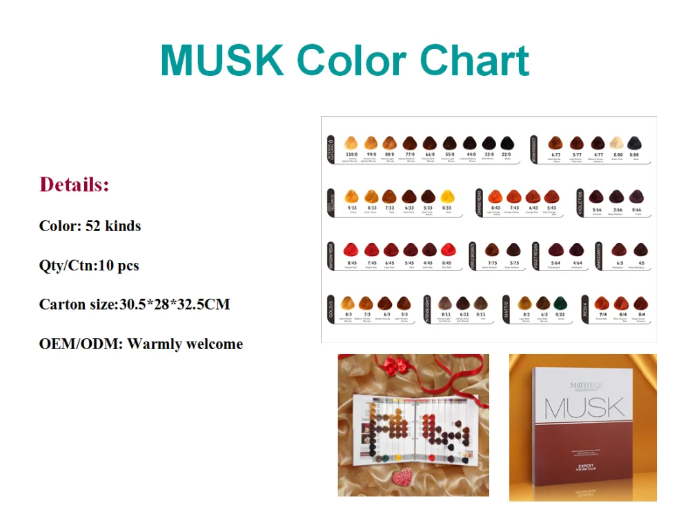 MUSK Salon Use Permanent Hair Dye Cream - Ammonia Free