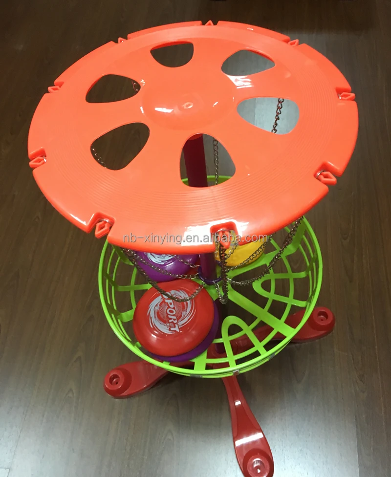 Indoor Outdoor Backyatd Lawn Plastic Golf Disc Basket Game Set For Kids ...