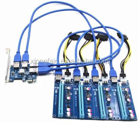 PCIe 1 to 4 PCI Express 16X slots Riser Card PCI-E 1X to External 4 PCI-e slot Adapter Port ...