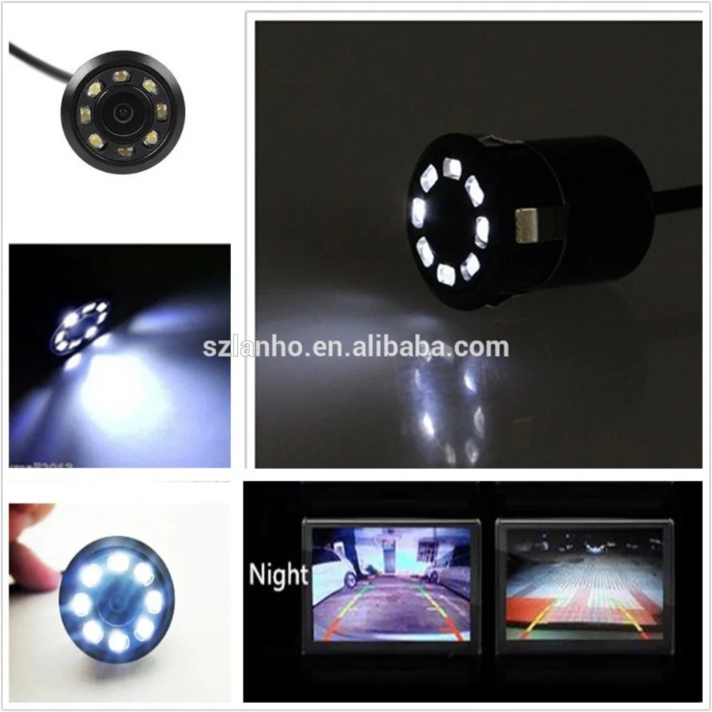 New 8 LED Night Vision Car Trunk Reverse Camera Backup Parking Rear ...